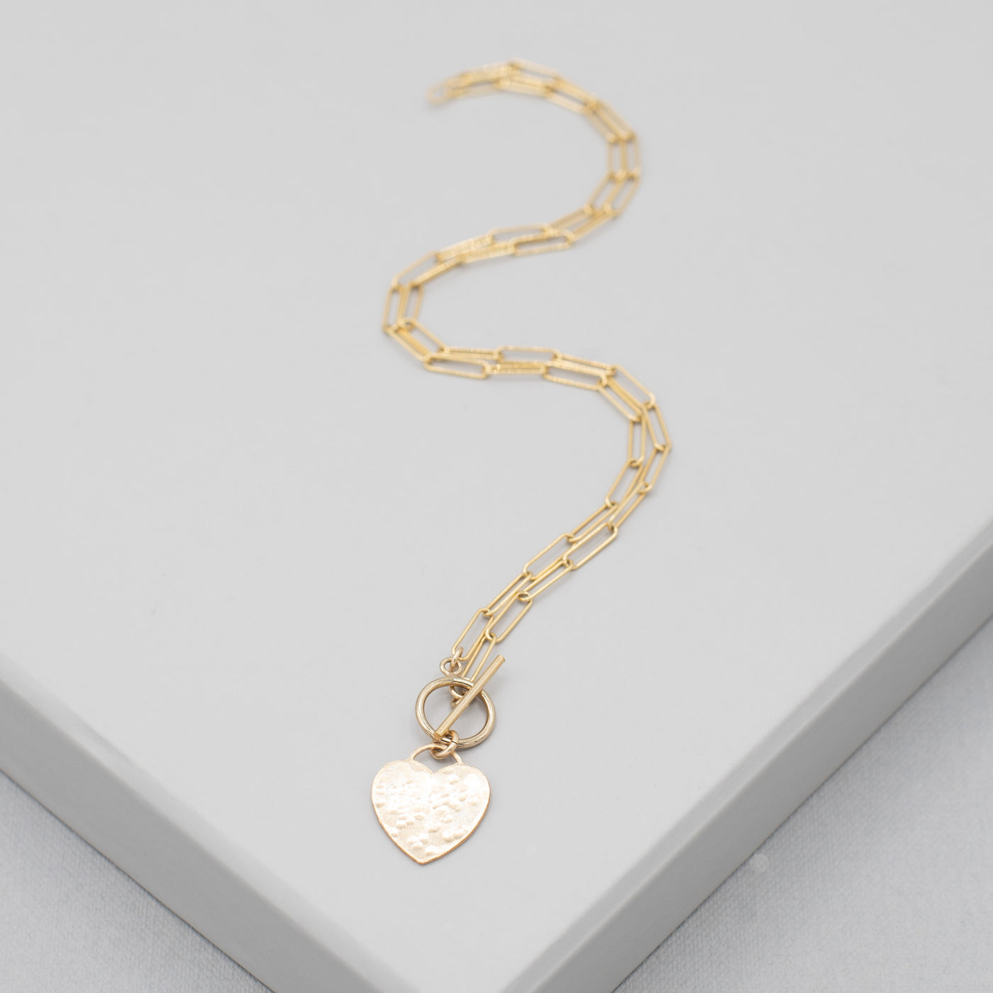 14k Gold Filled Large Paper Clip Toggle Necklace
