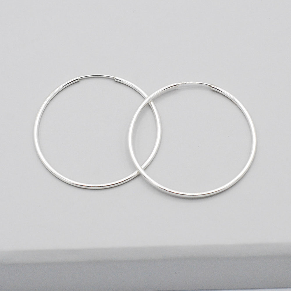 Large Endless HoopEarrings - Large 30 x 1mm Sterling Silver Endless ...